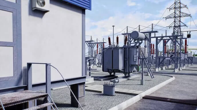High Voltage Electrical Substation