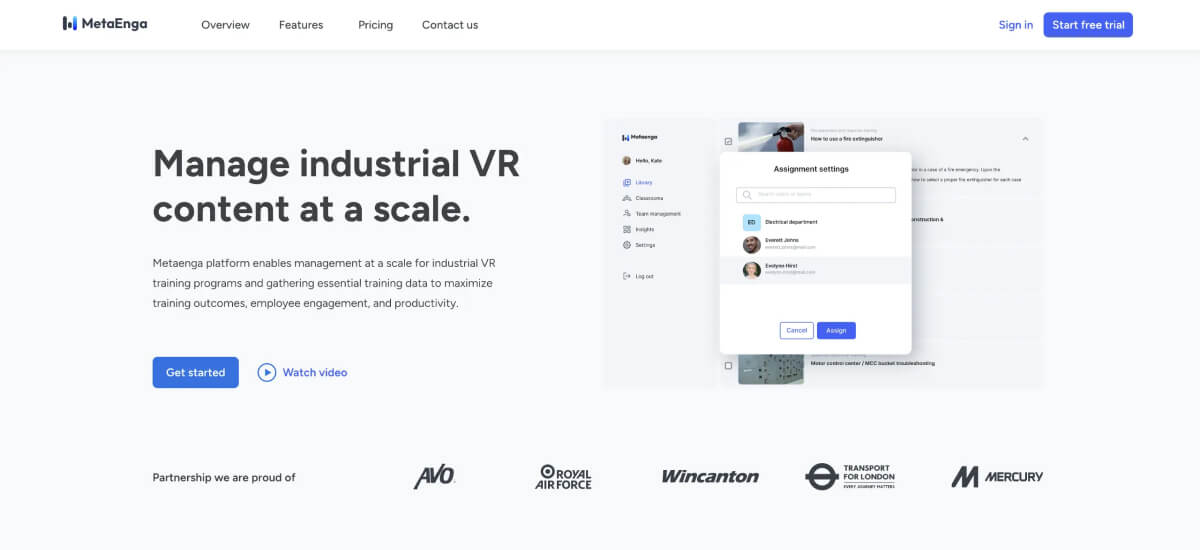 XR Training Platform for Managing VR Training Solutions